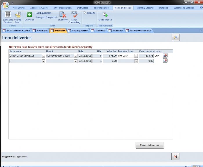 DCO Software - Item Management, Stock and Maintenance Controlling