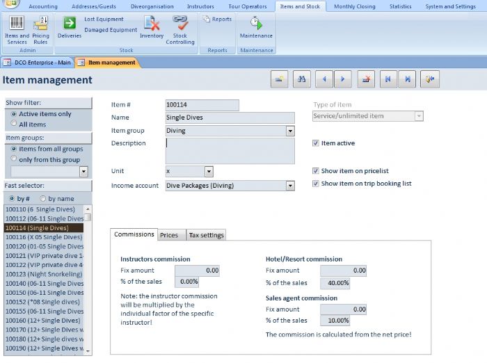 DCO Software - Item Management, Stock and Maintenance Controlling