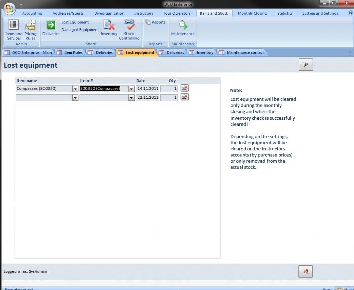 DCO Software - Item Management, Stock and Maintenance Controlling